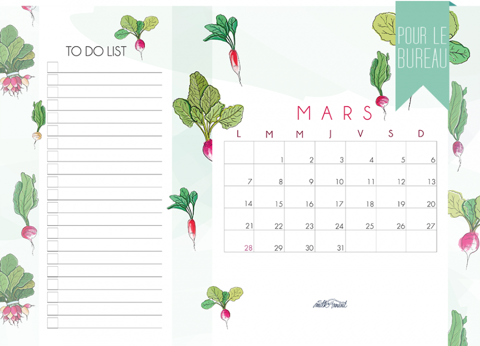 CALENDRIER MARS – Milk with mint