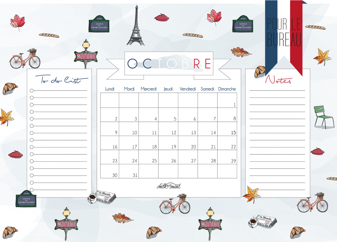 CALENDRIER D’OCTOBRE – Milk with mint